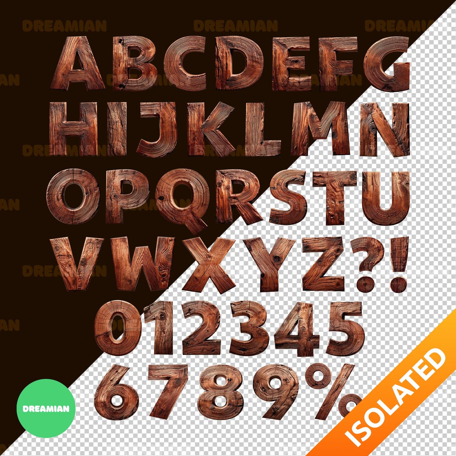 Rustic Wood Alphabet PNG: Vintage Farmhouse Font (digital Download ...
