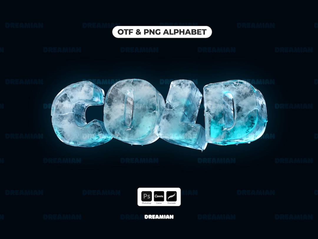 Alfabeto de Cubos de Gelo 3D • Letras Congeladas de Inverno em PNG e ...