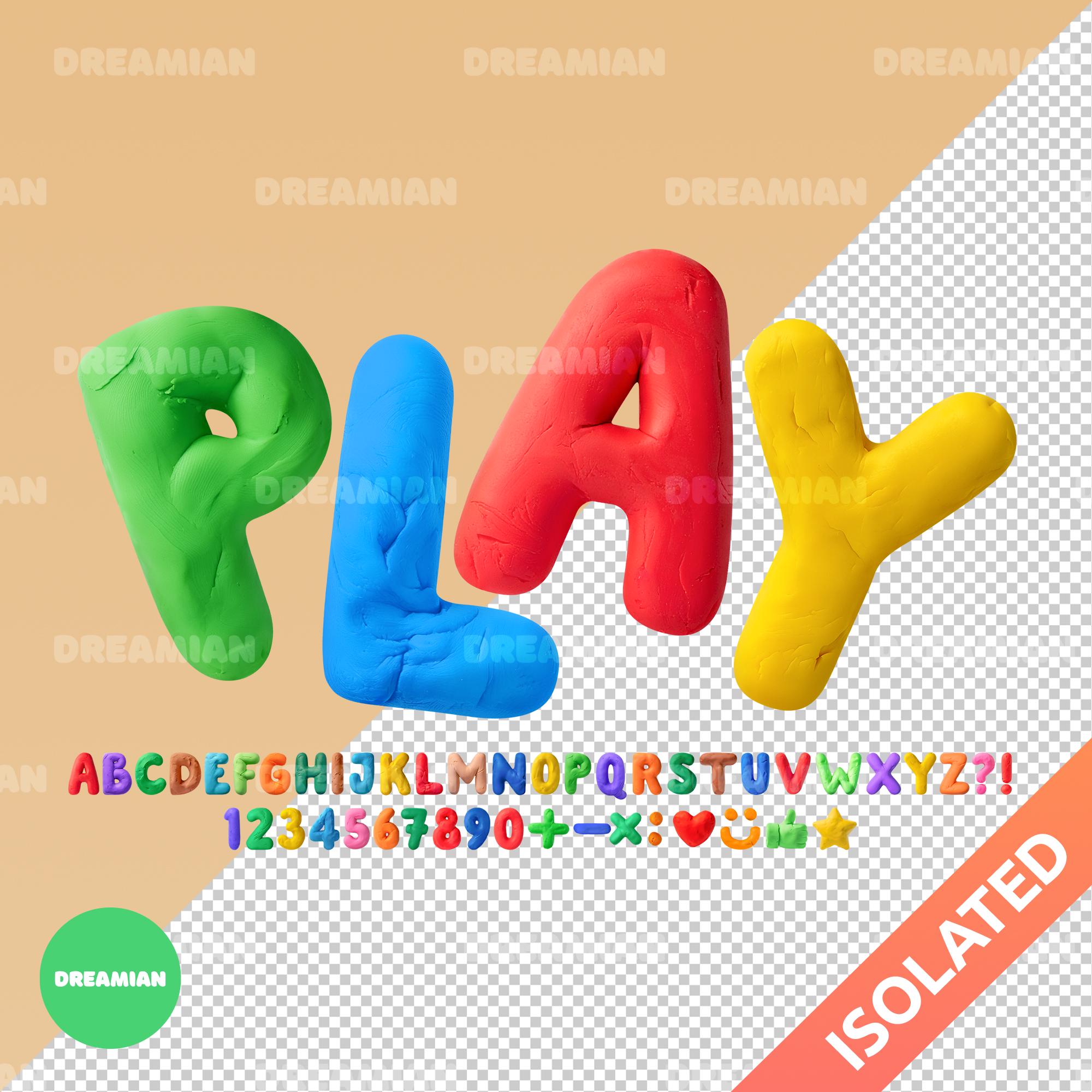 Play Dough Alphabet PNG: Colorful Plasticine Letters Clipart (digital ...