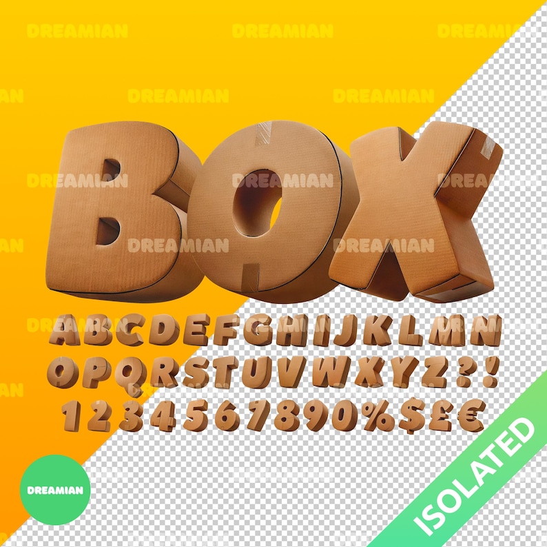 3D Cardboard Box Alphabet PNG | Eco Craft Letters A-Z | Recycled Paper ...