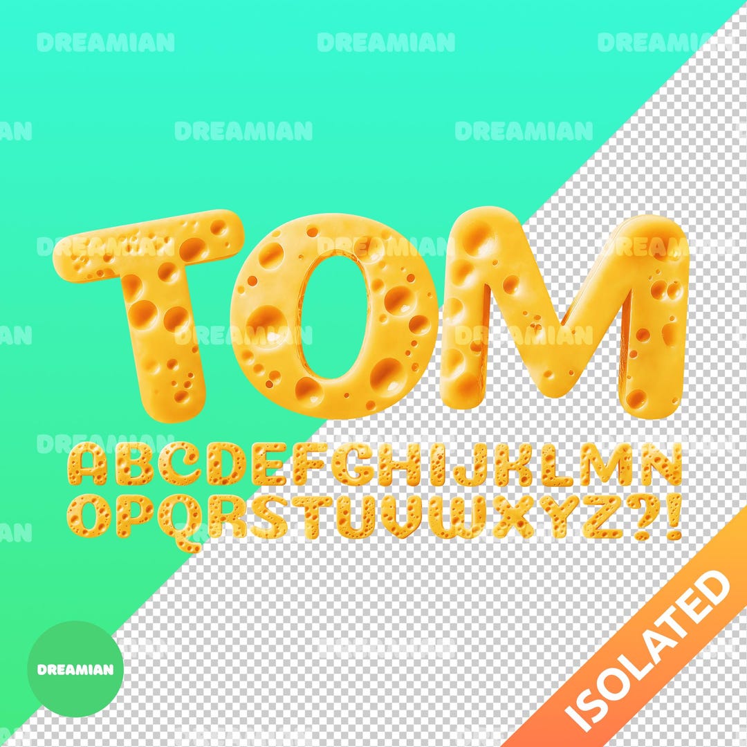 Cheese Alphabet PNG | 3D Funny Font Clipart | Food Letters for Menu ...