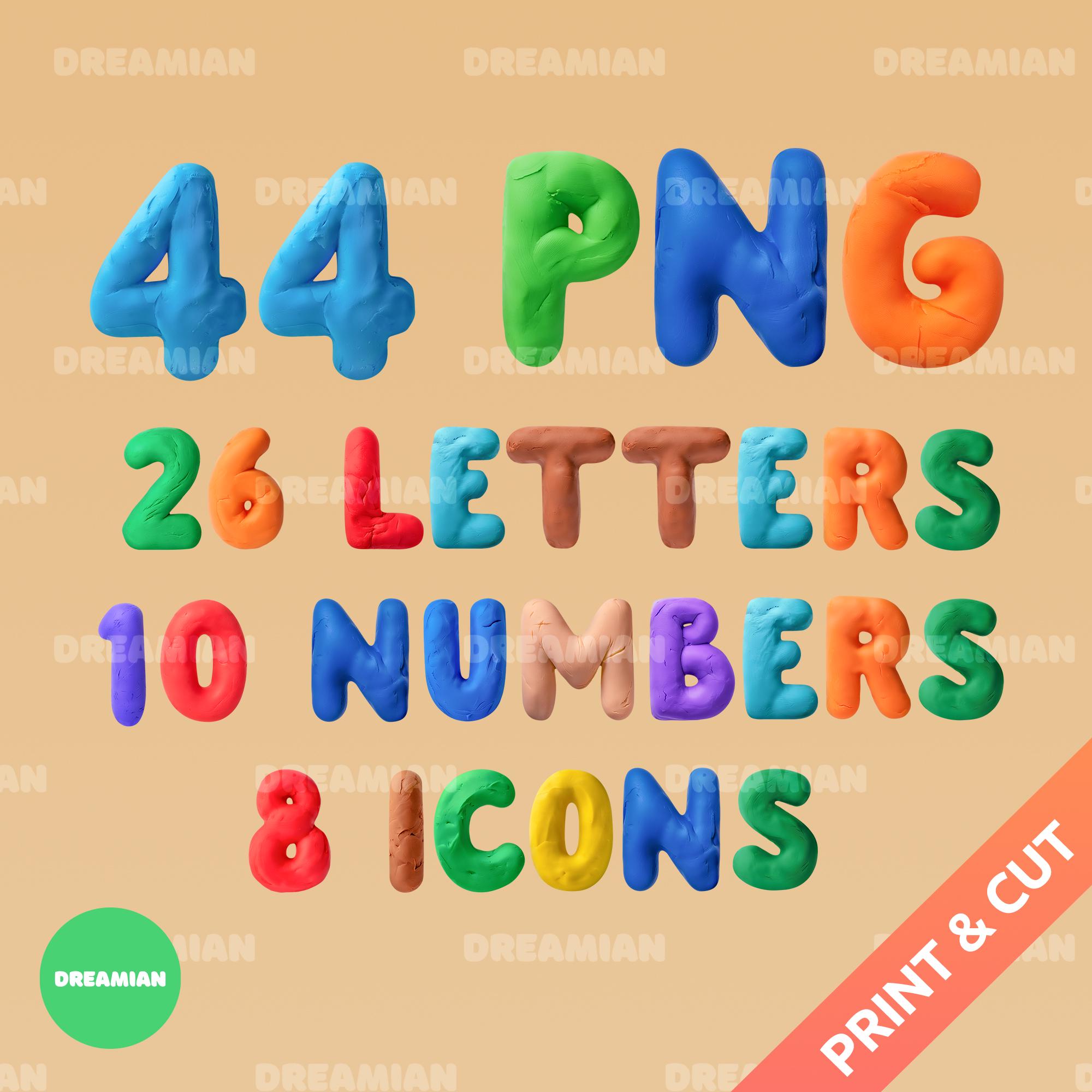 Play Dough Alphabet PNG: Colorful Plasticine Letters Clipart (digital ...