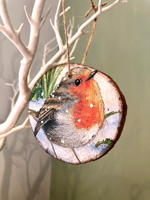 Robin Christmas Tree Decoration Bauble Ornament. Eco - Etsy UK