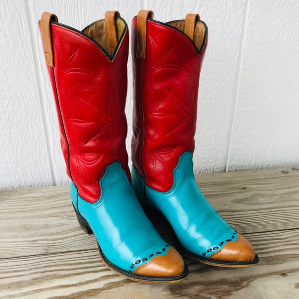 Red Cowboy Boots - Etsy