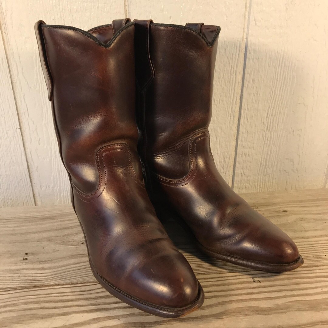 Frye Lined Mens Oxblood Leather Roper Cowboy Boots 10 D 9925 USA - Etsy