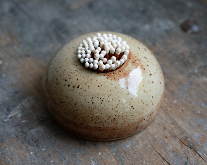 Matchstick Holder & Striker | Ceramic Planter | Speckled Stoneware ...