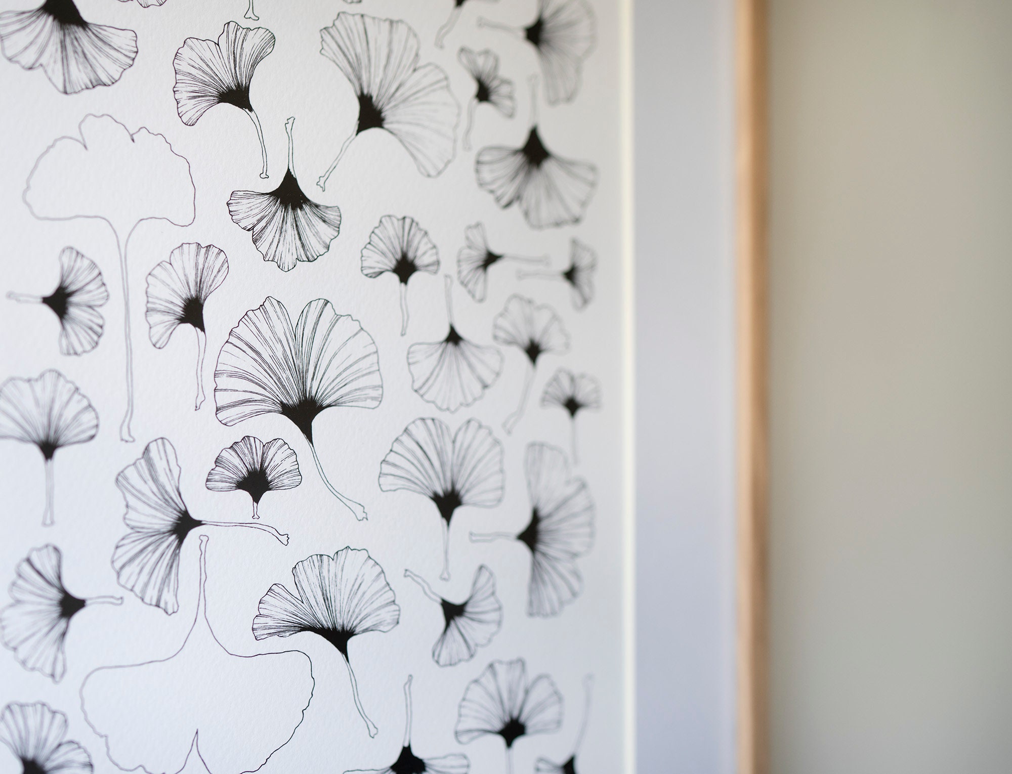 Gingko Illustration Modern Floral Art Botanical Print | Etsy