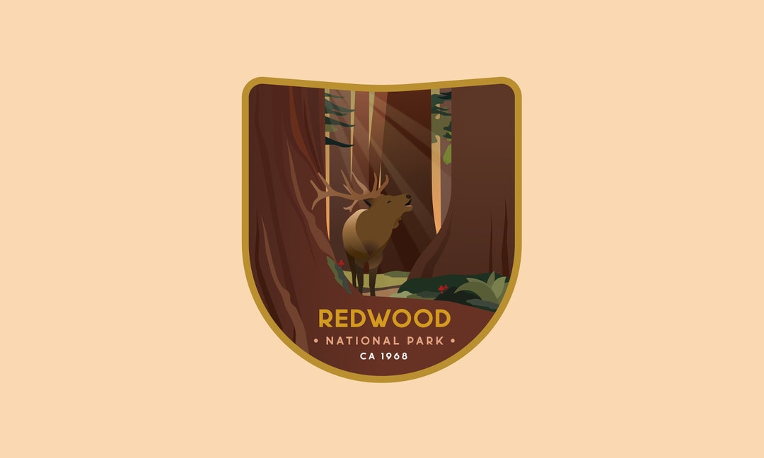 Redwood National and State Parks Sticker, U.S. National Park Sticker ...