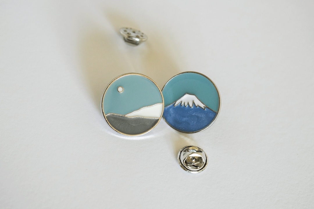 Mount Fuji Enamel Pin, Snow Mountain, Minimalist Pin, Landscape Pin ...