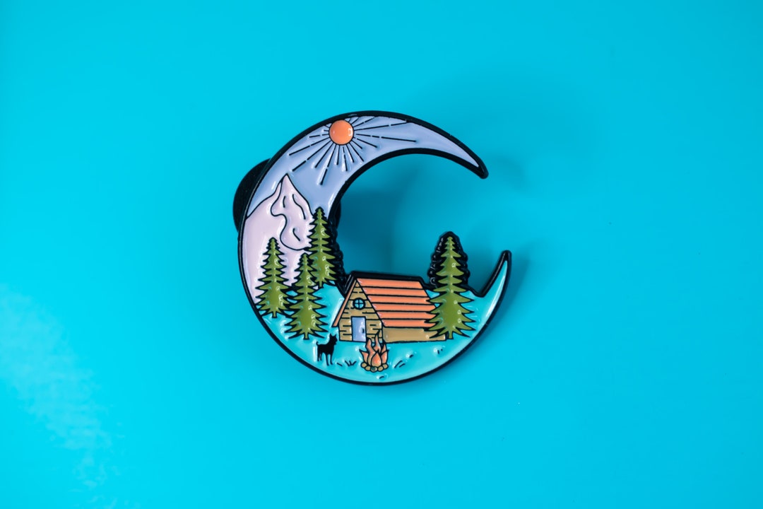 Outdoor Adventures Camping, Mountain, Little Cabin Soft Enamel Pin ...