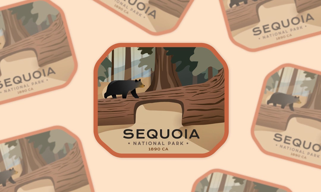 Sequoia National Park Sticker, Sequoia Tree, Bear, Hiking, Outdoorsy, U ...