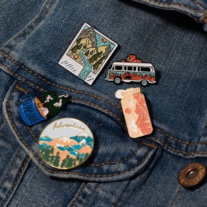 Outdoor Adventures Camping, Mountain, Little Cabin Soft Enamel Pin ...