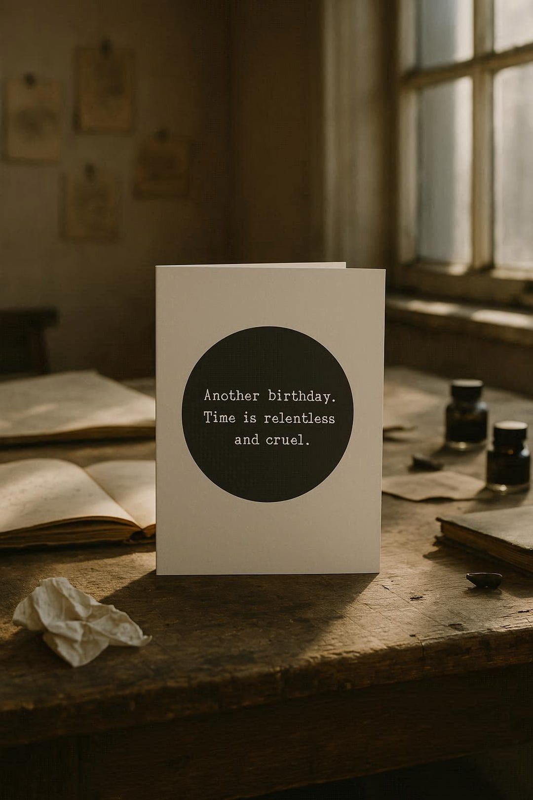 Time is Relentless - Dark Absurdist Humor Birthday Card - Etsy