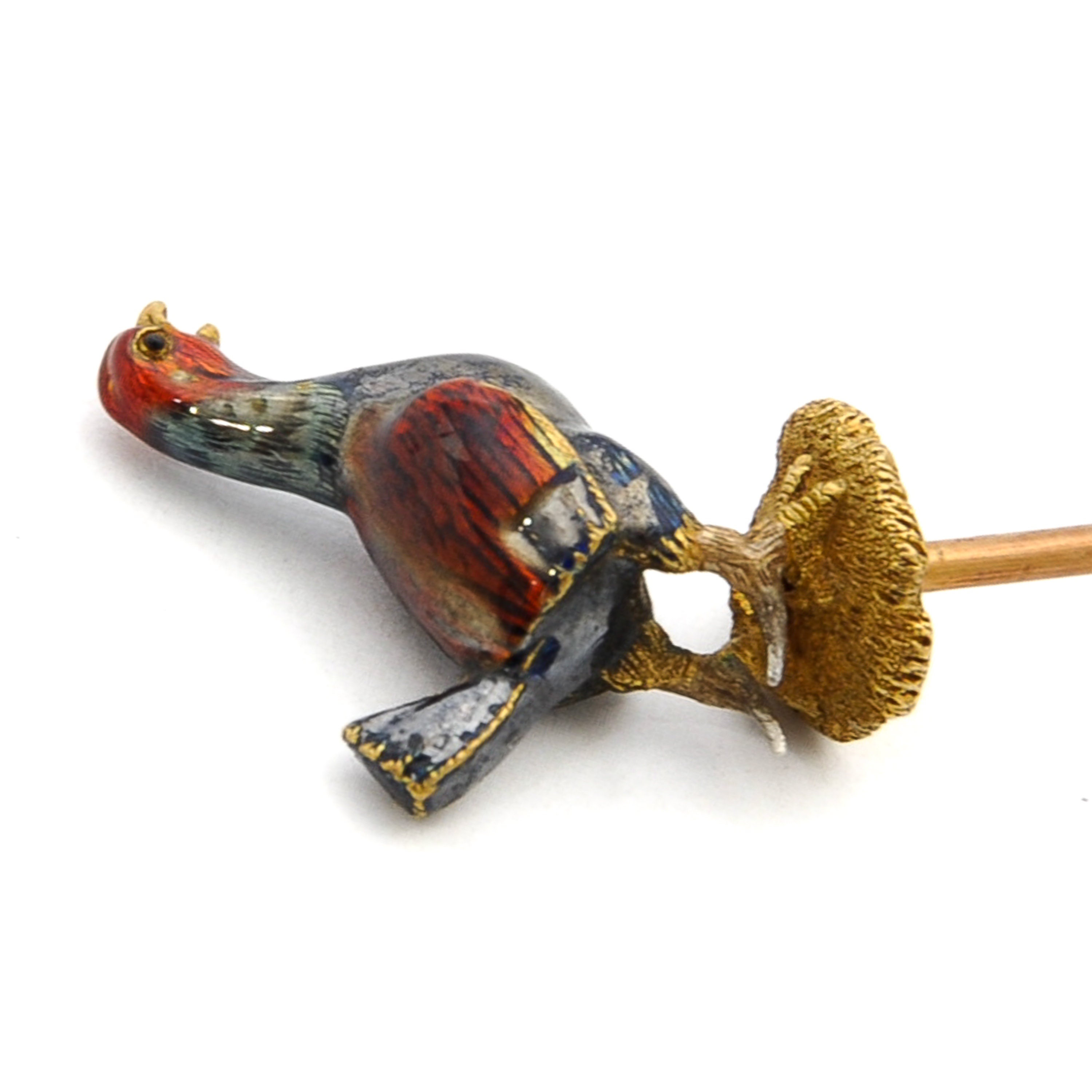 Antique 18K Gold Enameled Chicken Stick Pin - Etsy