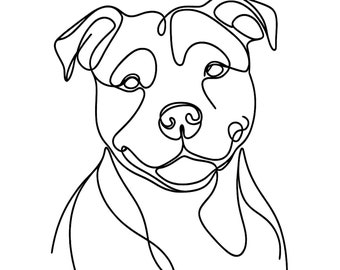 Husky Dog Poster Minimal Continuous Line Art Wall Pets - Etsy