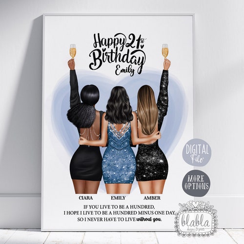 Personalised Friends Poster Best Friend Poster Girl Group - Etsy