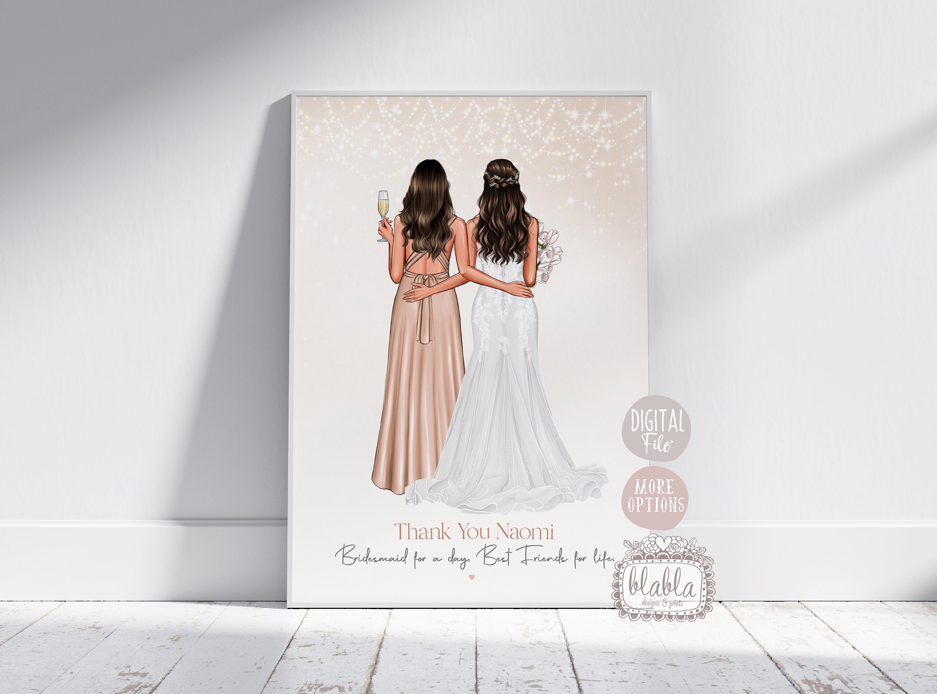 Personalised Gif for Bride Bridesmaid Print Custom Wedding - Etsy