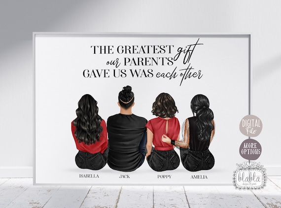 Custom Siblings Print Personalised Siblings Print Family - Etsy