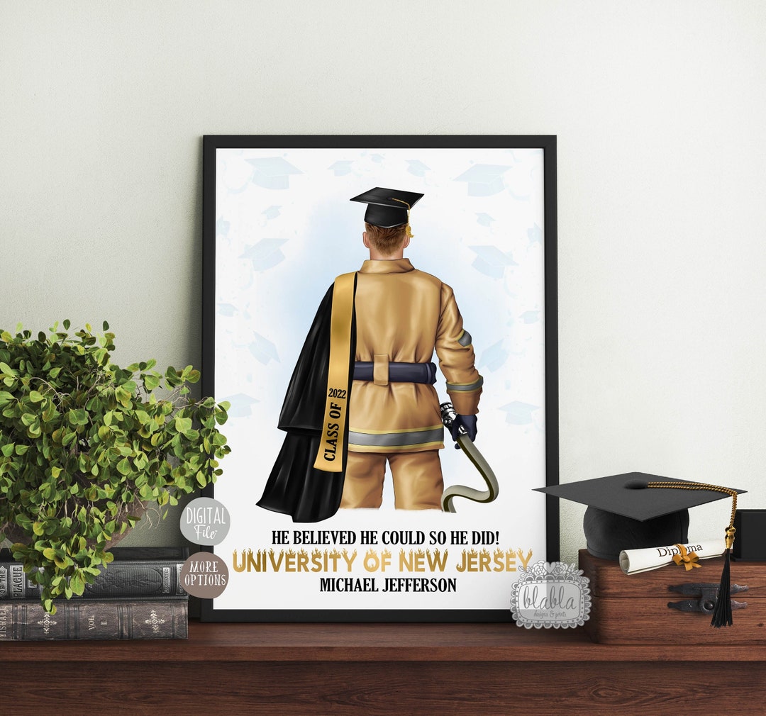 Custom Personalised Graduation, Firefighter Graduation Gift, Unique ...