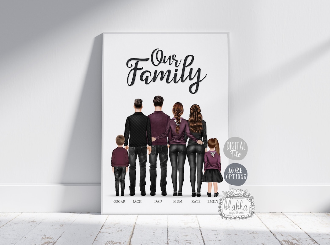 Custom Family Print, Personalised Family Print, Family Personalised ...