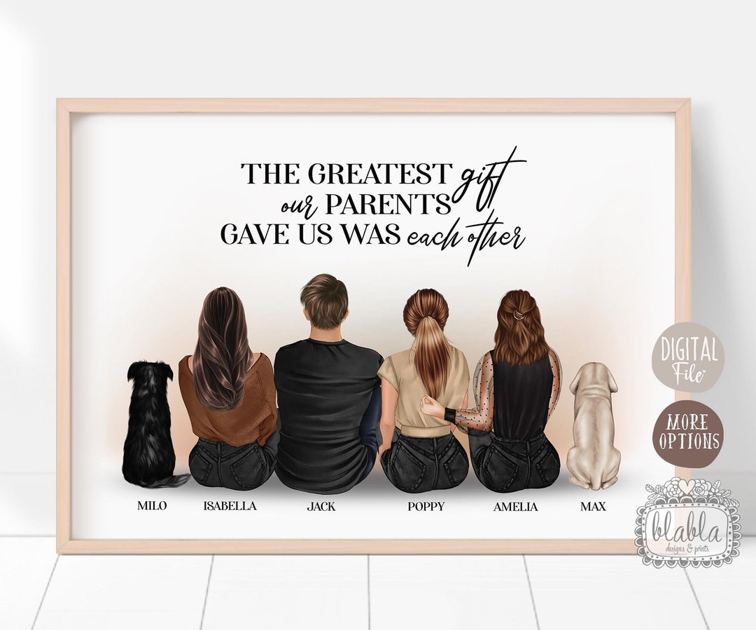 Custom Siblings Print: Personalized Family Portrait (digital File) - Etsy