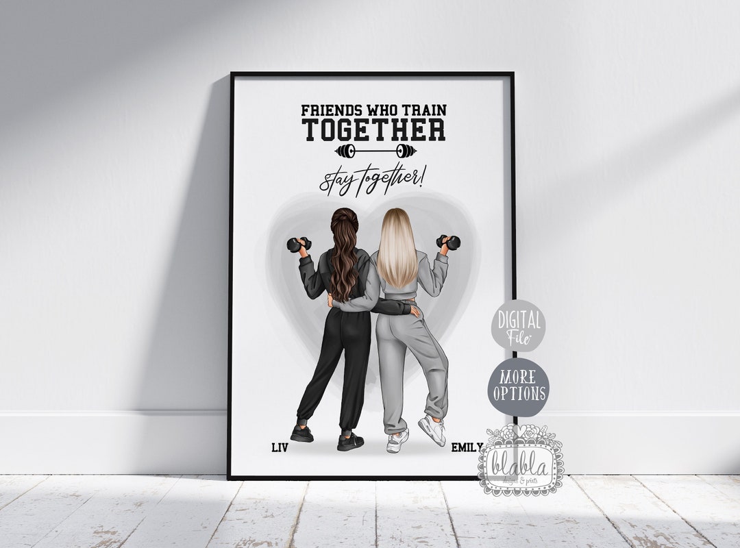 Gym Friends Gift, Birthday Print, Best Friends Personalised Gift, 21st ...