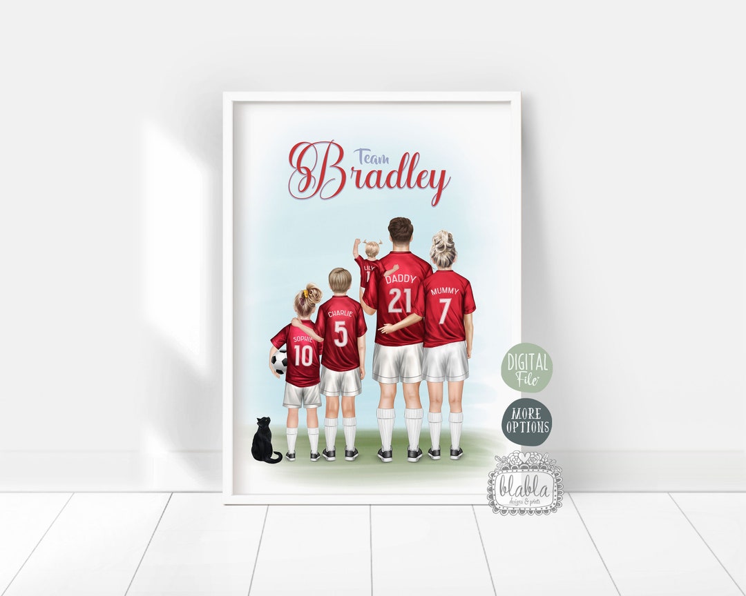 Personalised Football Team, Dad Gift, Fathers Day Gift Soccer Family ...