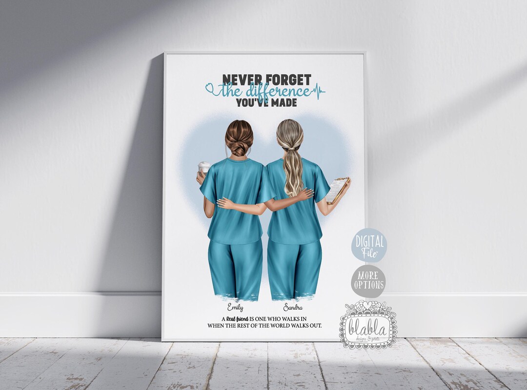 Friends Personalised Gift, Nurse Gift Ideas, NHS Best Friend Poster ...