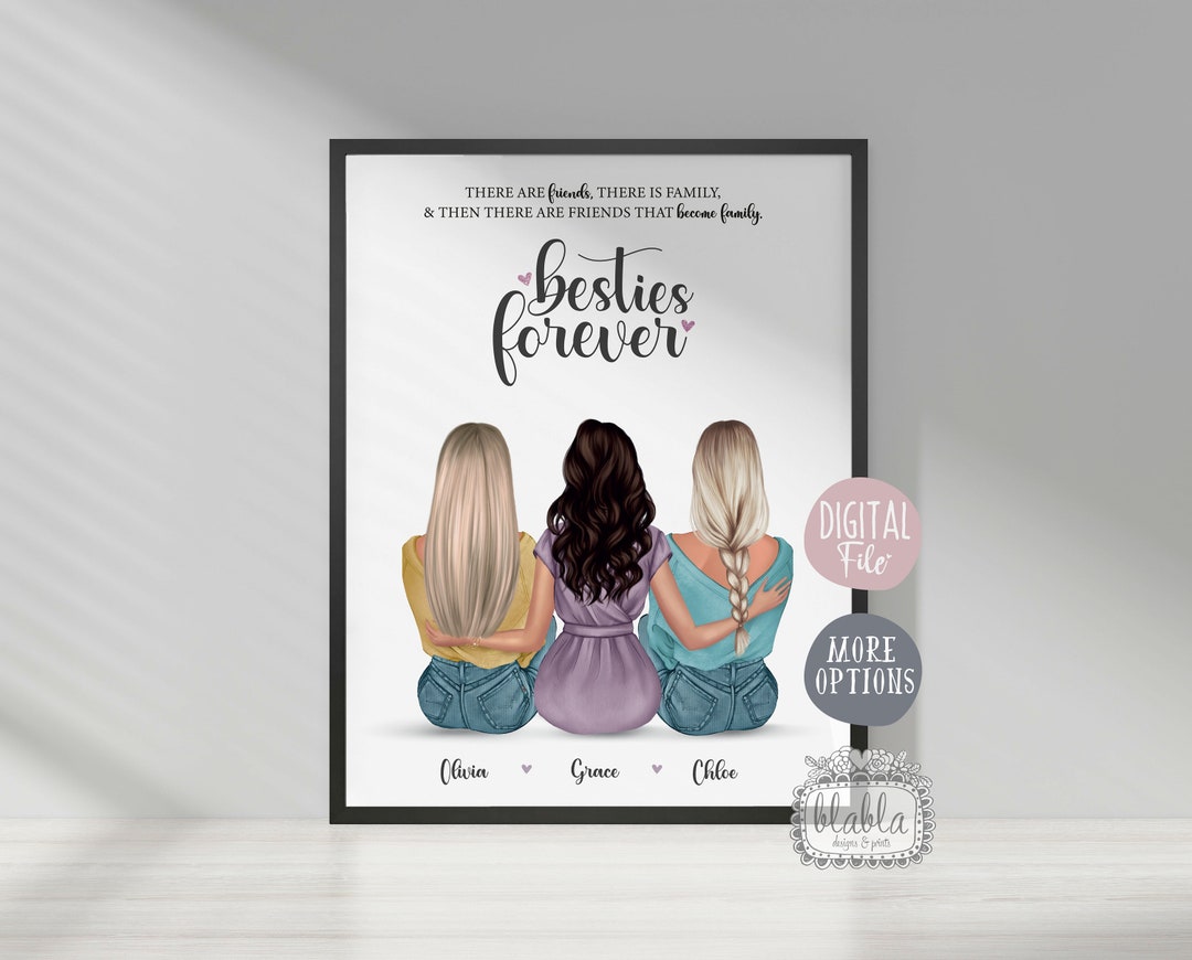 3 Friends Poster, Gift Fro Friend, Best Friend Poster, Best Friend Gift ...
