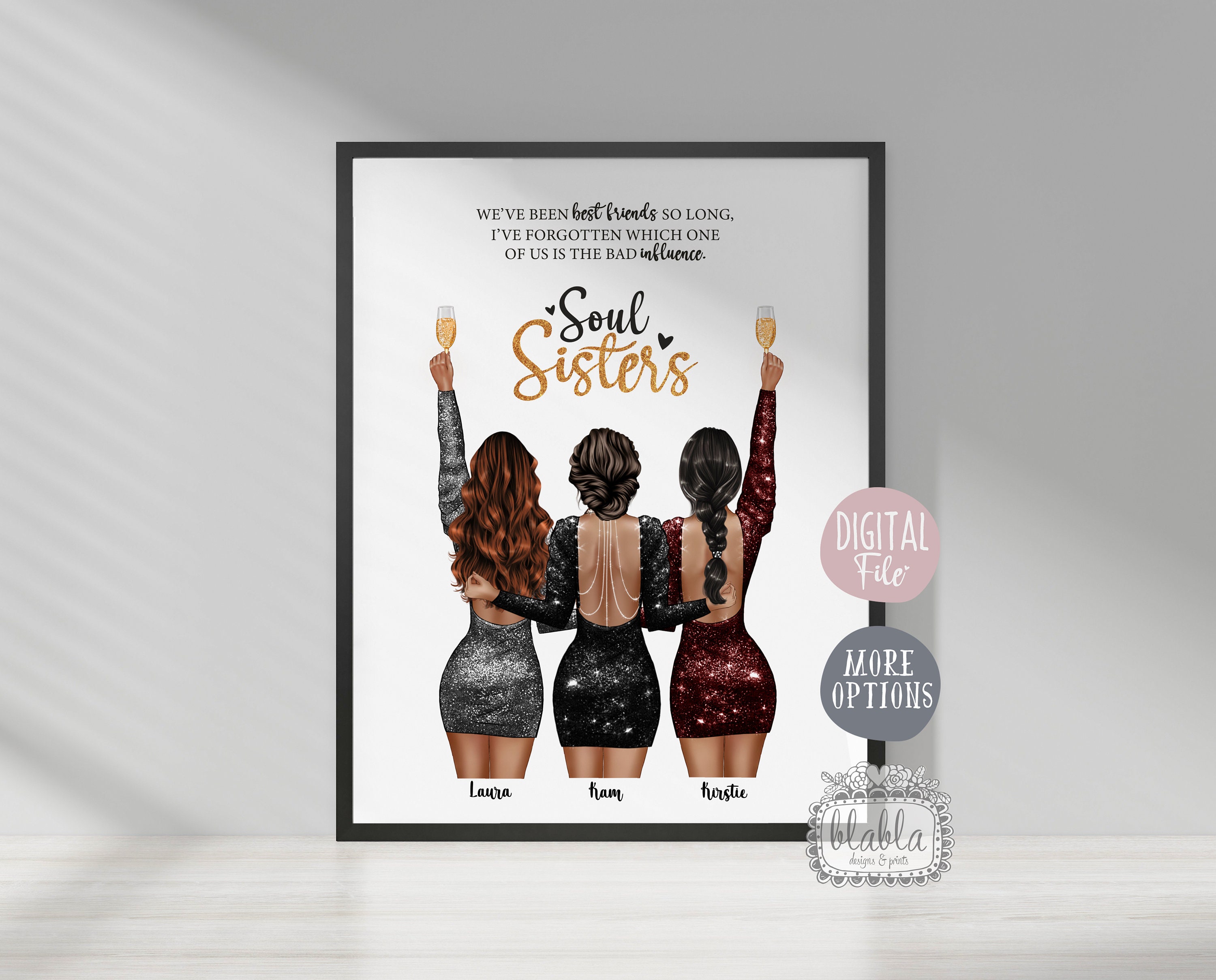 Personalised Friends Poster Best Friend Poster Girl Group | Etsy