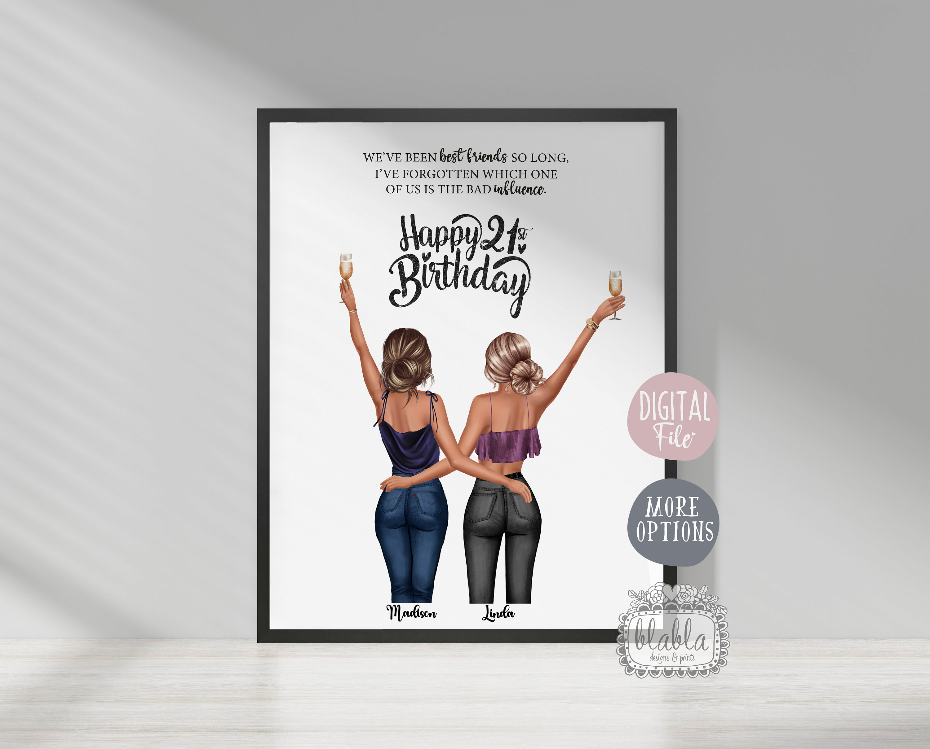 Personalised Friends Poster 2-6 Girls Best Friend Poster - Etsy