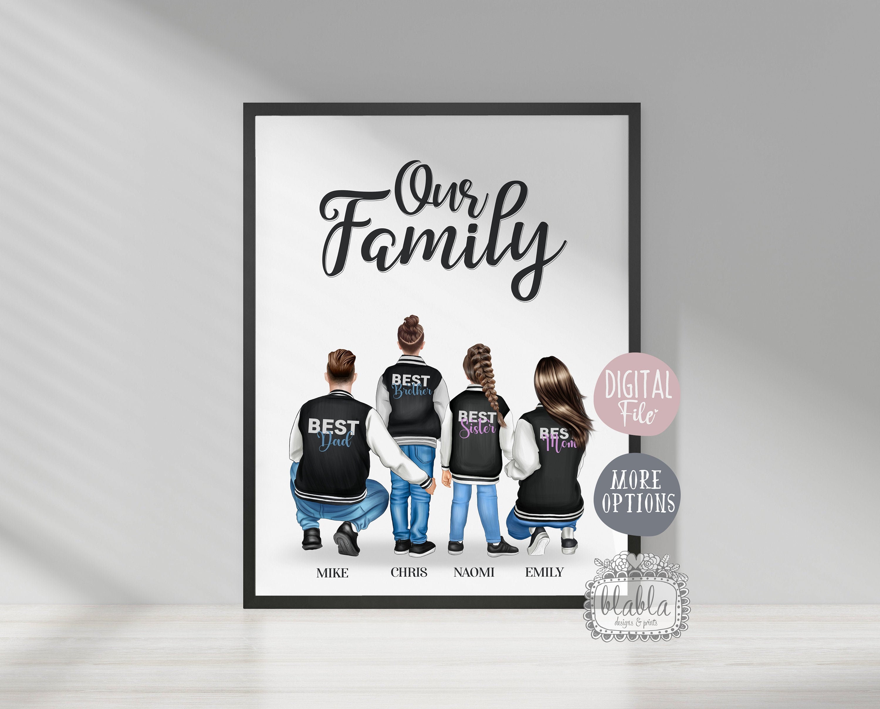 Custom Family Print Personalised Family Print Family Fathers | Etsy