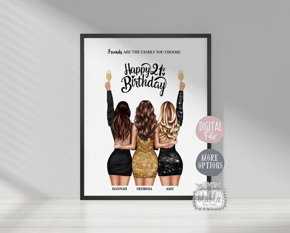 Personalised Friends Poster Best Friend Poster Girl Group | Etsy