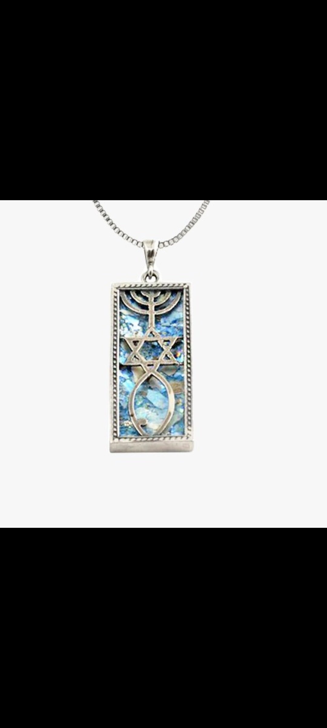 Grafted in Roman Glass Necklace Made in Israel Silver Jewelry-israel ...