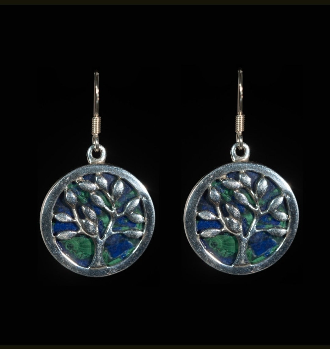 Tree of Life Earring - Unique Jewelry-azurite Earring - Jewelry From ...