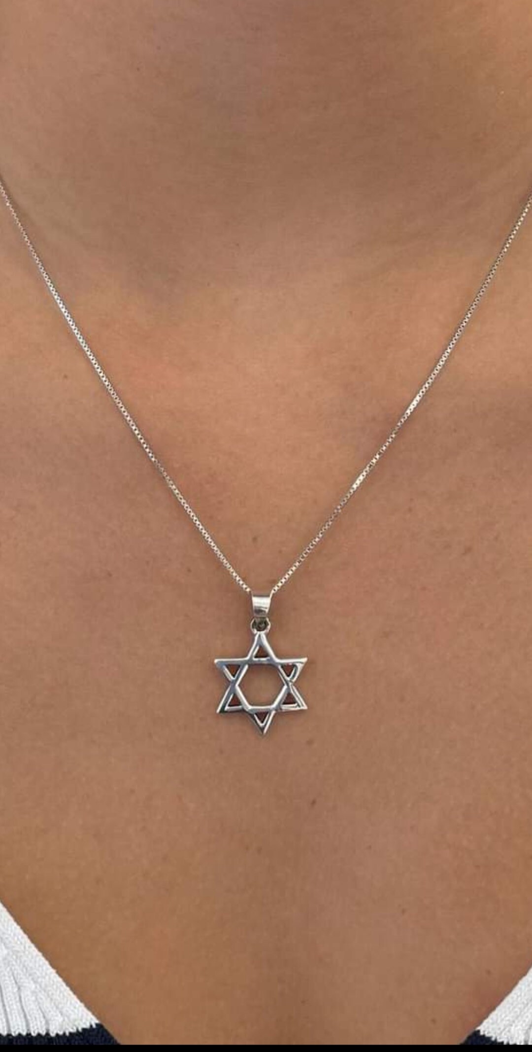 Star of David Necklace Sterling Silver Jewish Necklace for Men and ...