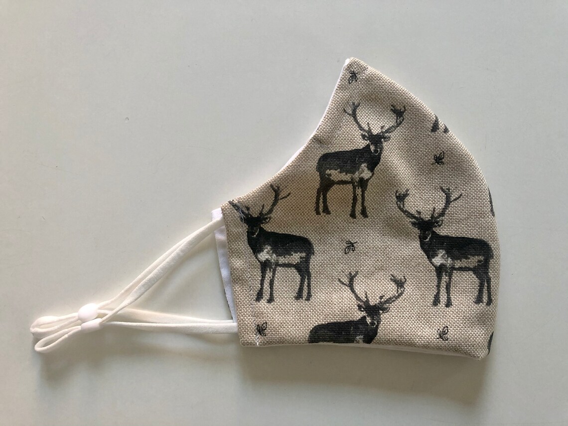 Stag Design Face Mask Fitted Dual/triple Layer With/out Nose - Etsy UK