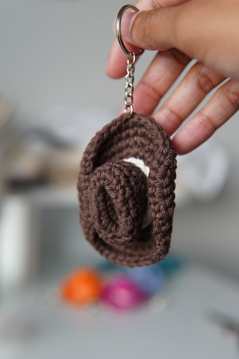 Crochet Cowboy Hat Keychain Handmade Keyring Keychain Handmade Gifts ...