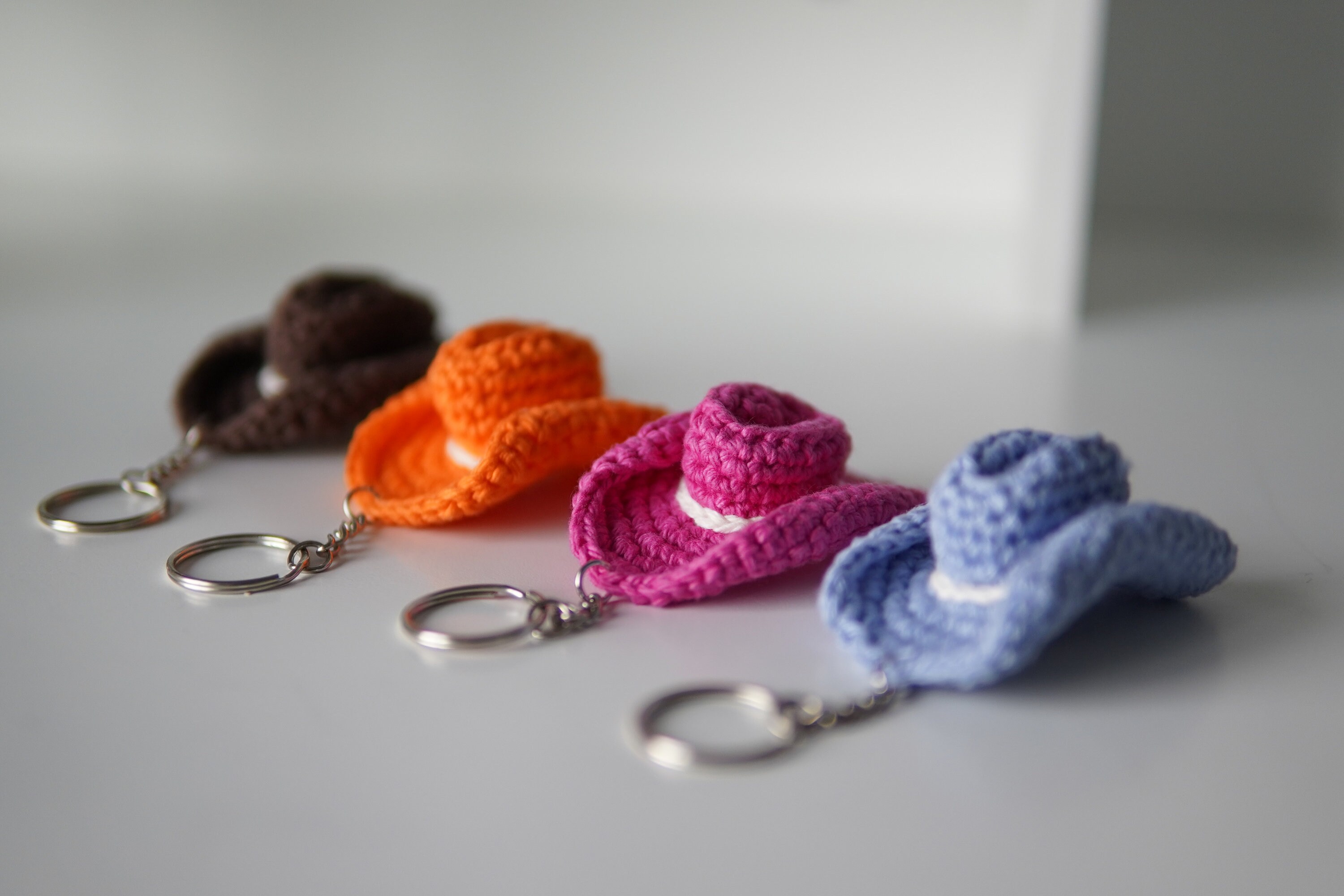 Crochet Cowboy Hat Keychain Handmade Keyring Keychain Handmade Gifts ...