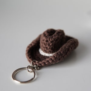 Crochet Cowboy Hat Keychain Handmade Keyring Keychain Handmade Gifts ...