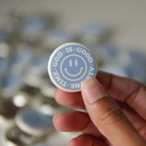 Two** God is Good Button Pins, Pinback Buttons, Vintage Button Pins for ...
