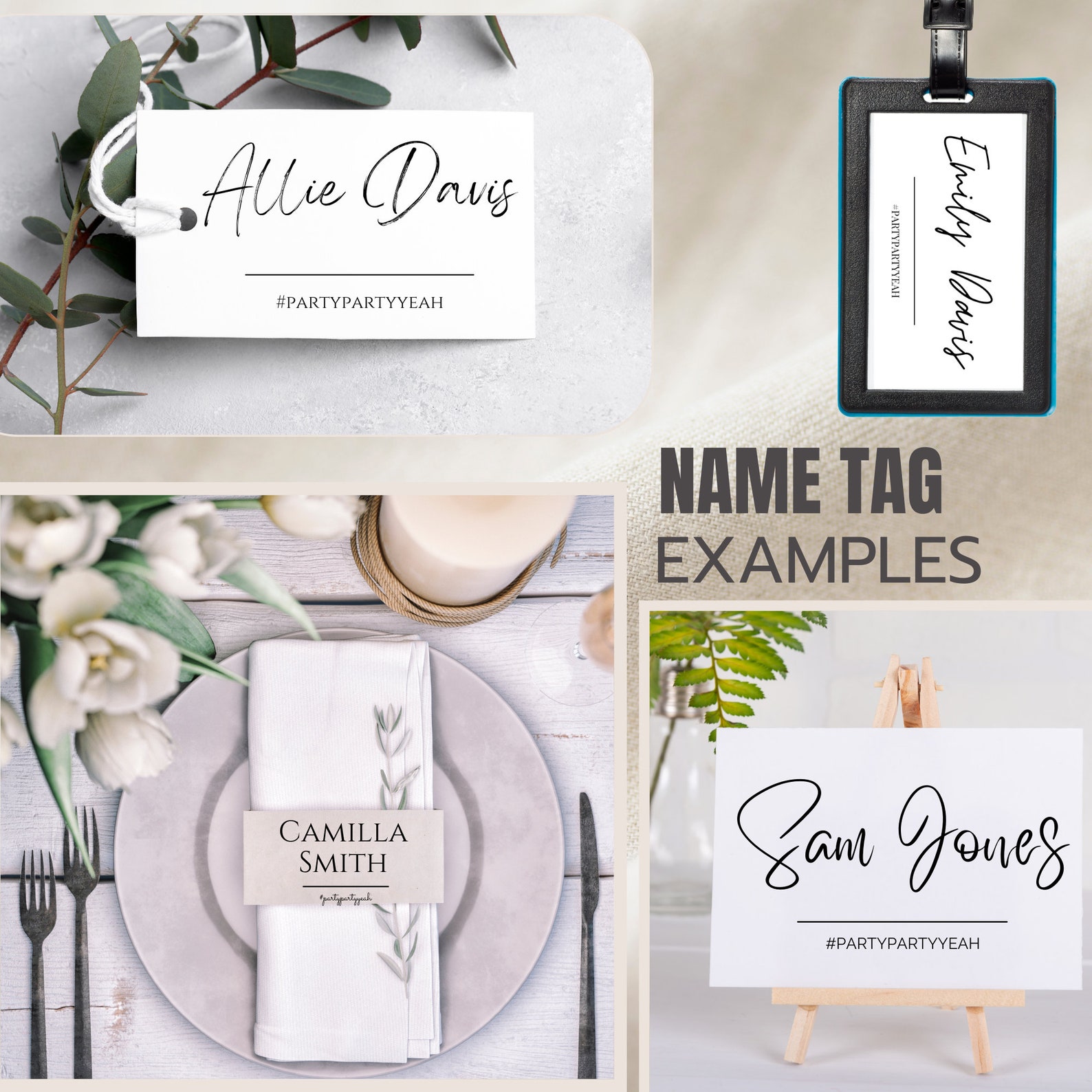 Digital Name Tags and Place Cards - Etsy