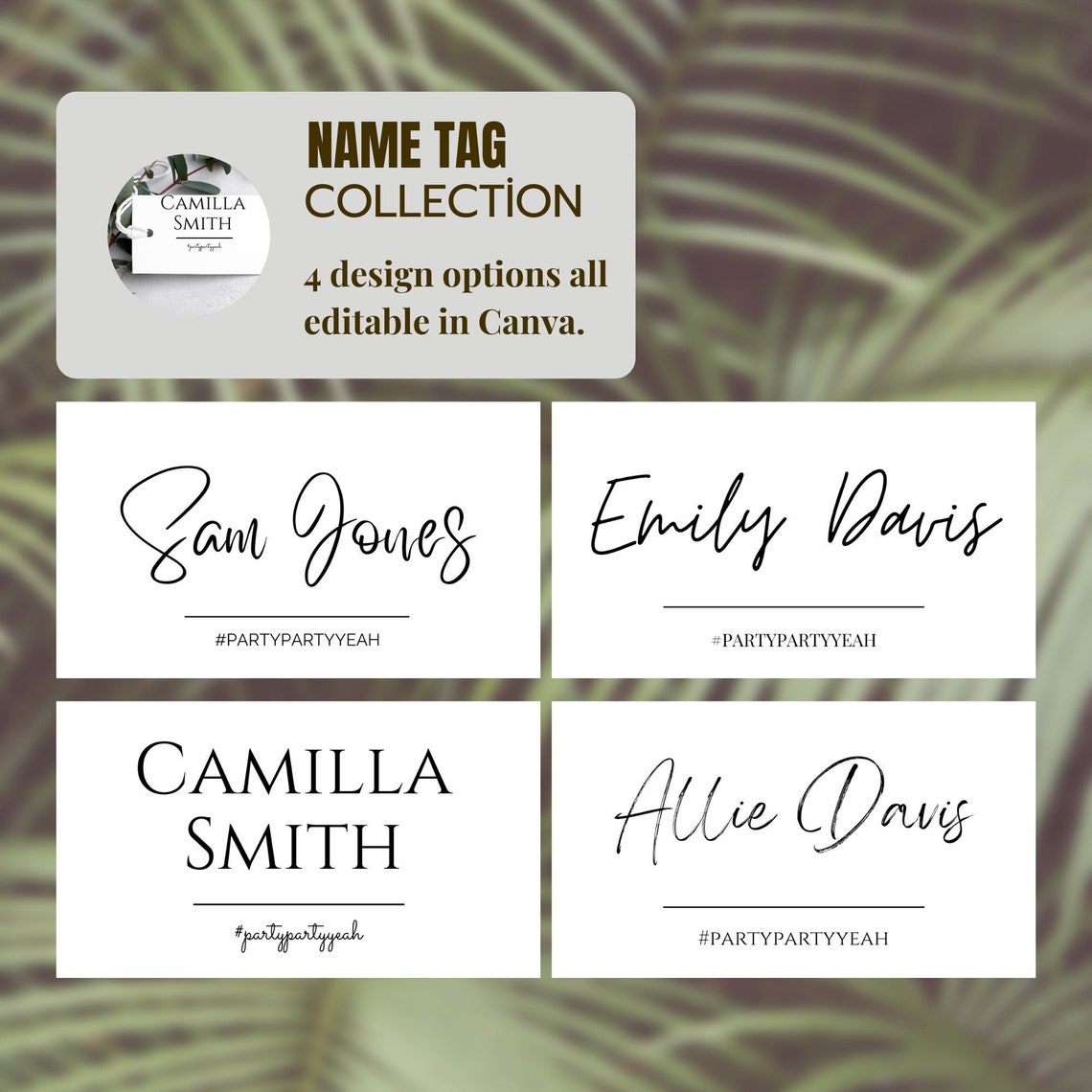 Digital Name Tags and Place Cards - Etsy