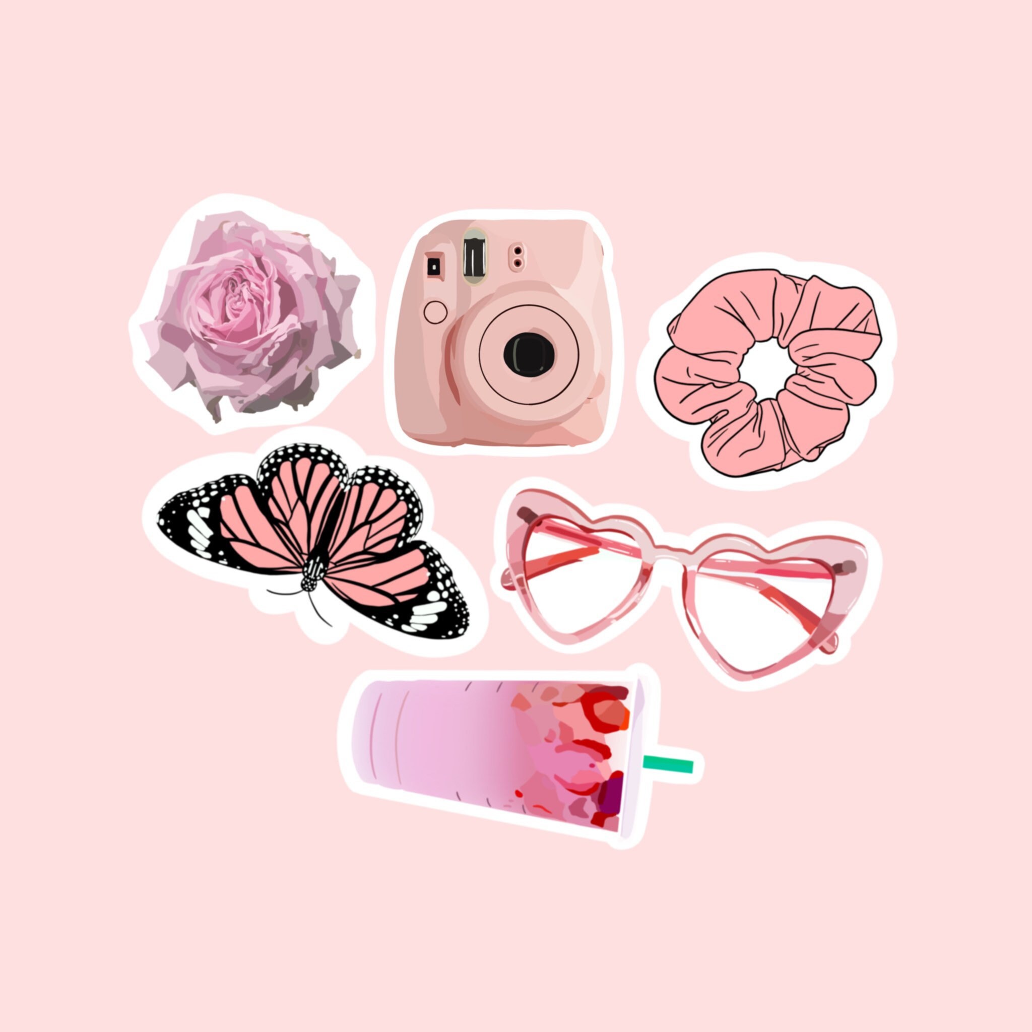 Pink Aesthetic Sticker Pack Estética Rosa Paquete de - Etsy México