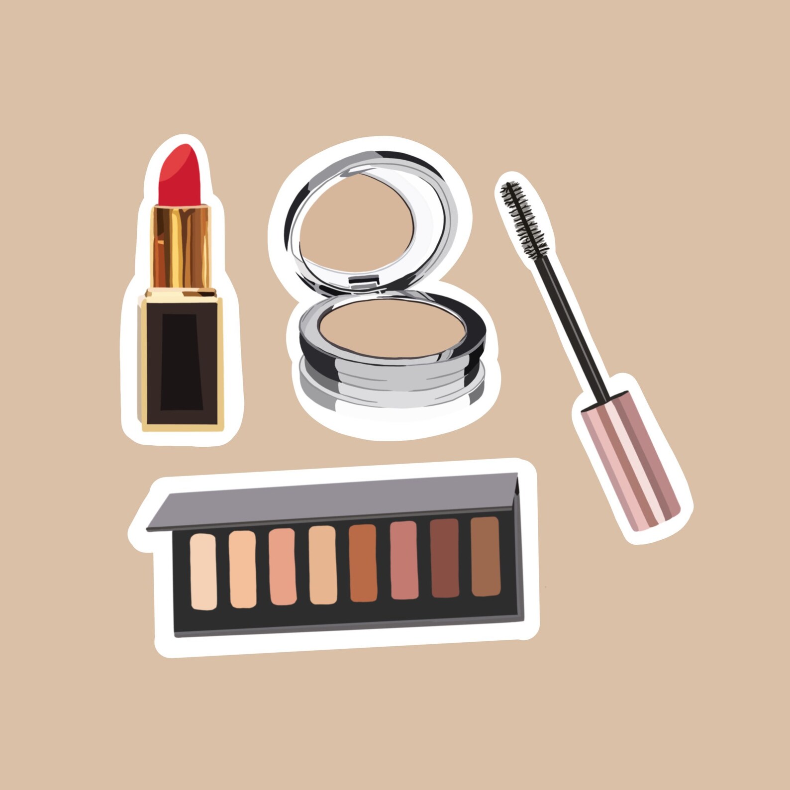 Makeup sticker pack makeup stickers mascara sticker | Etsy