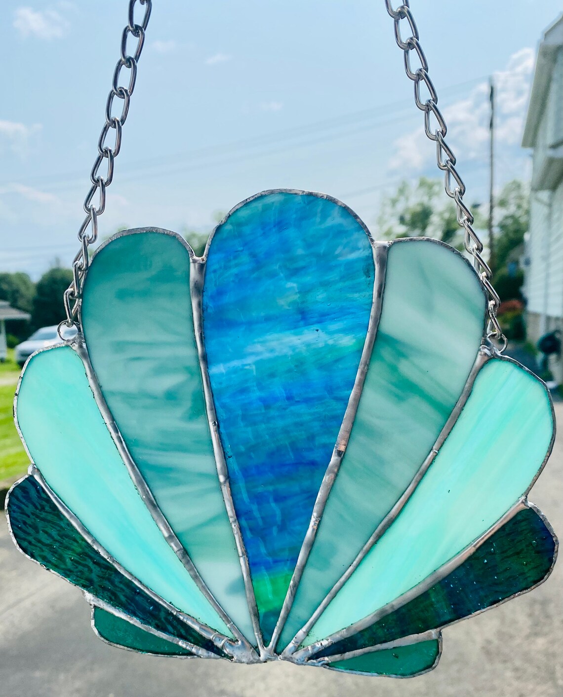 Blue Seashell Suncatcher - Etsy