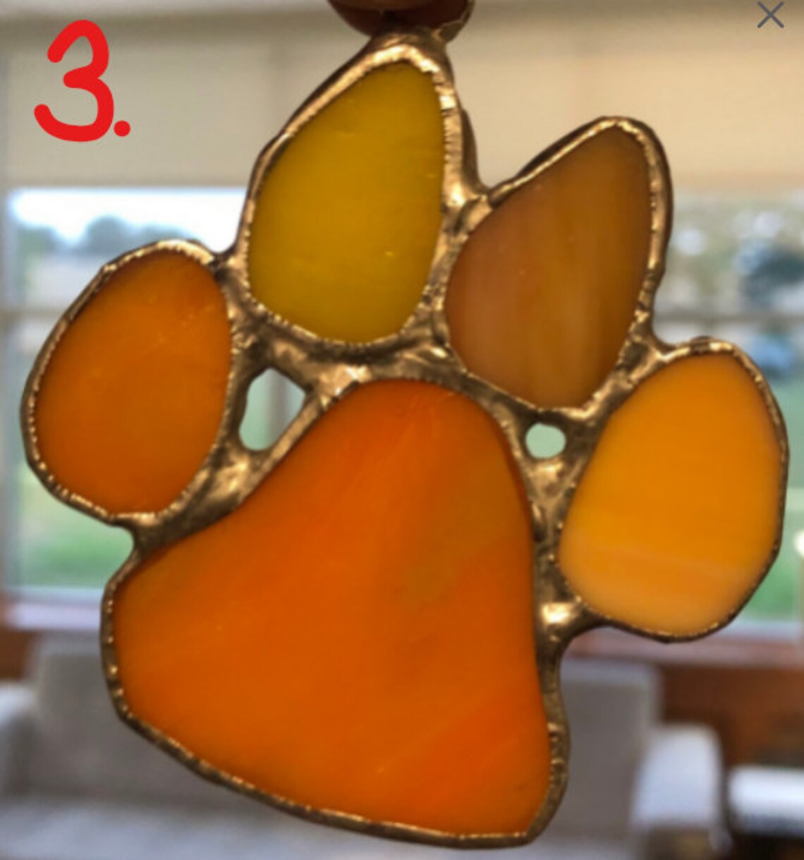 Small Multi Color Paw Print Stained Glass - Etsy