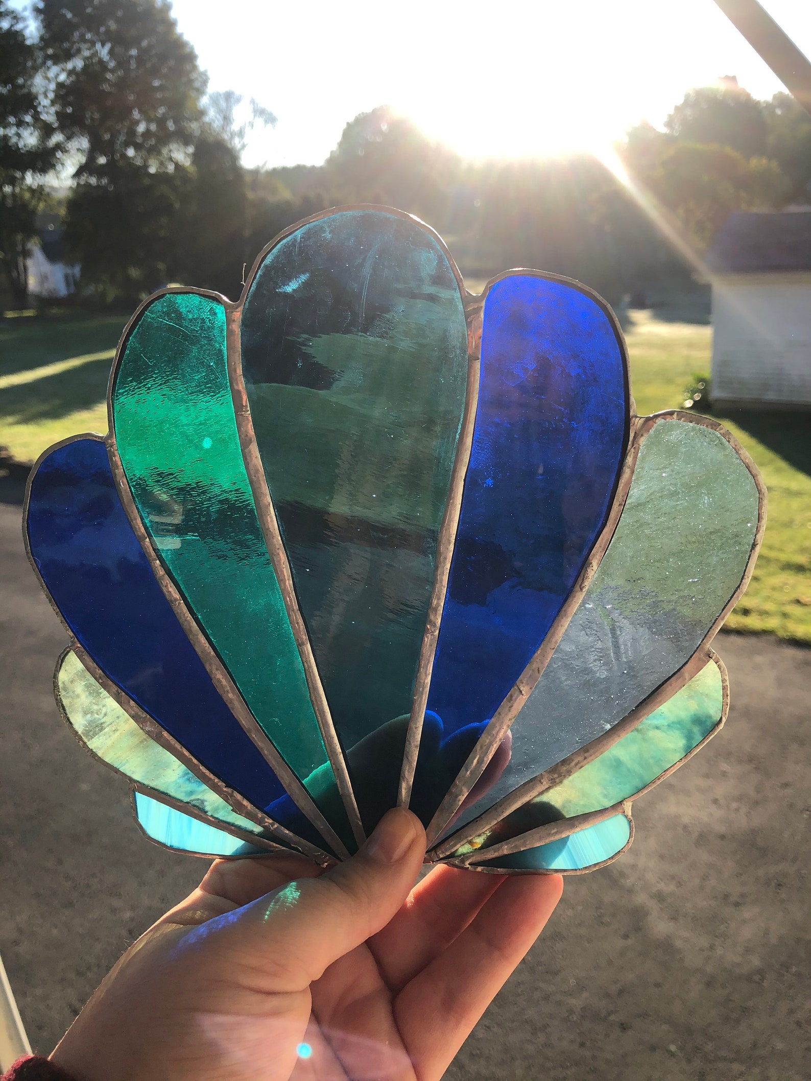 Blue Seashell Suncatcher - Etsy