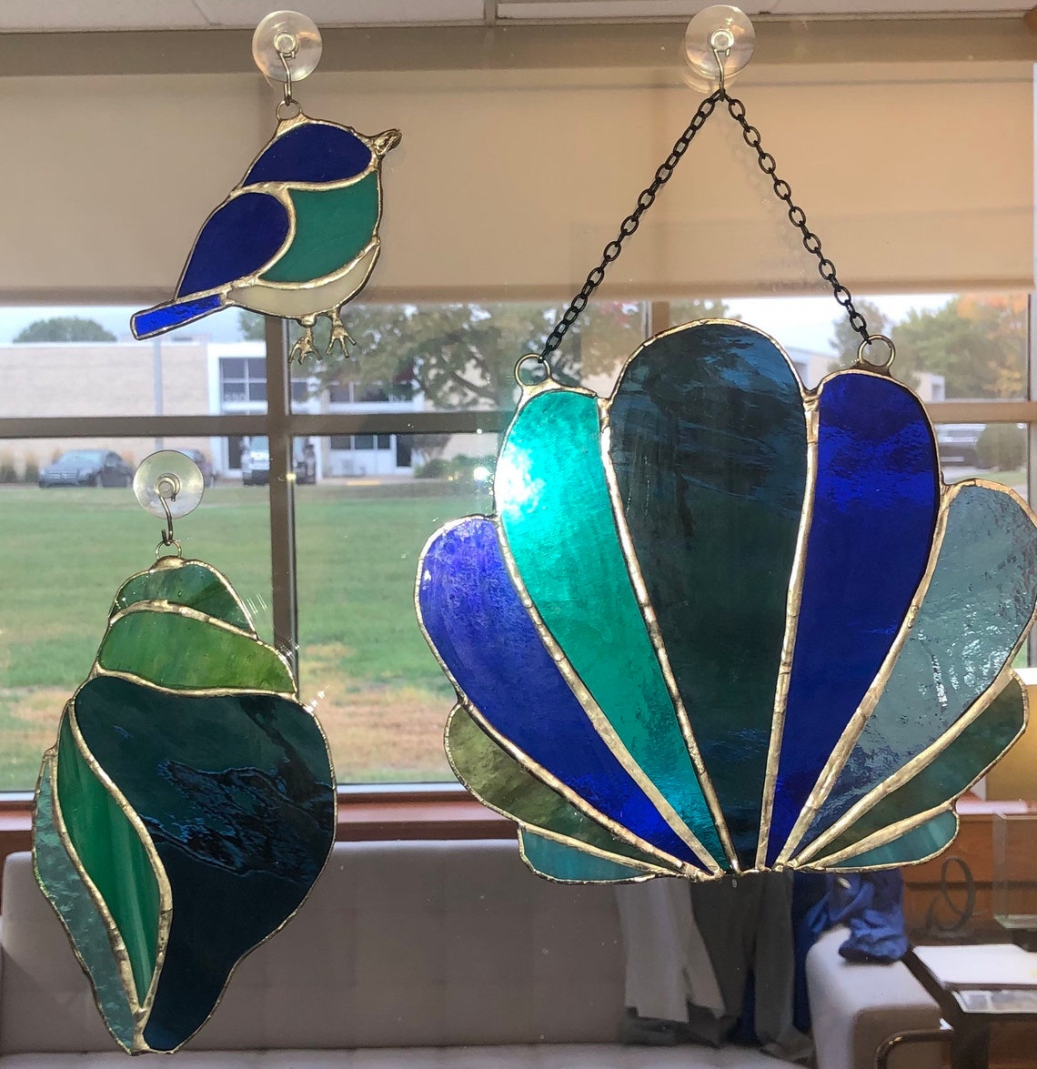 Blue Seashell Suncatcher - Etsy