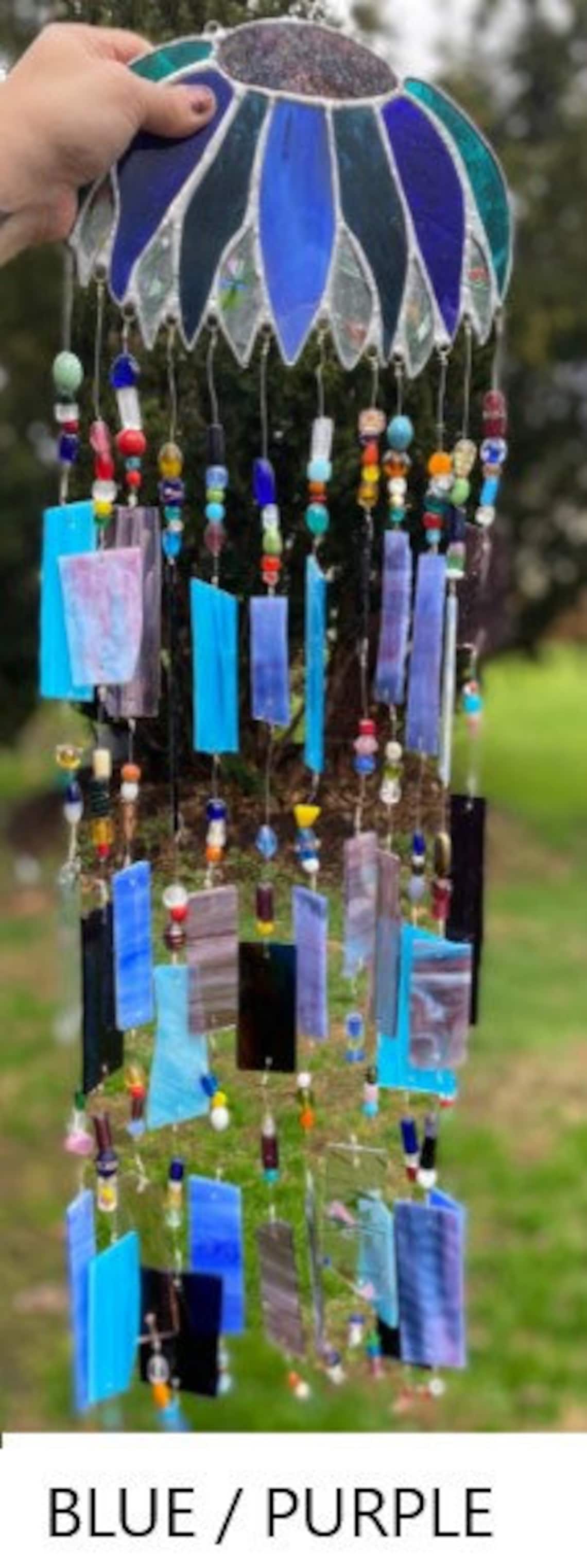 Stained Glass Wind Chime - Etsy